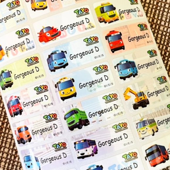 Accessories | Personalized Kids School Name Stickers Name Labels Tayo ...